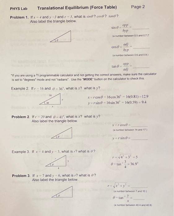 Solved PHYS Lab Translational Equilibrium (Force Table) Page | Chegg.com