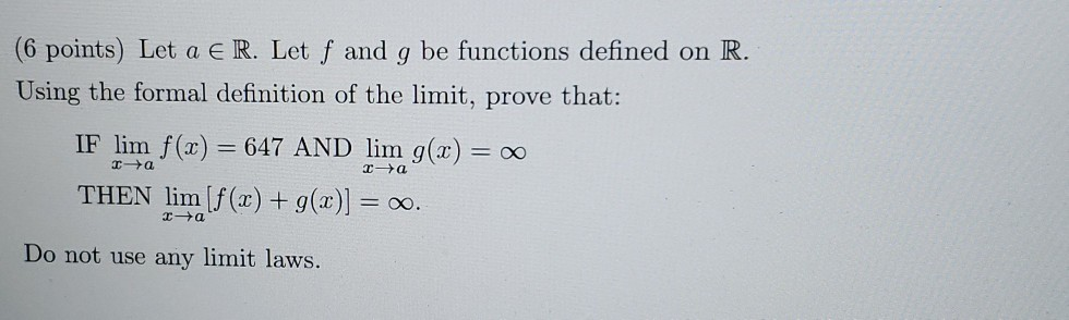 Solved we have to do this formally! using formal epsilon | Chegg.com