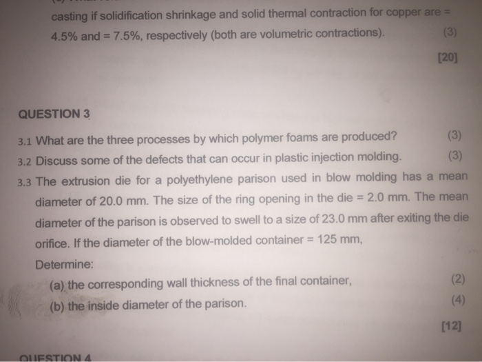 Solved casting if solidification shrinkage and solid thermal | Chegg.com