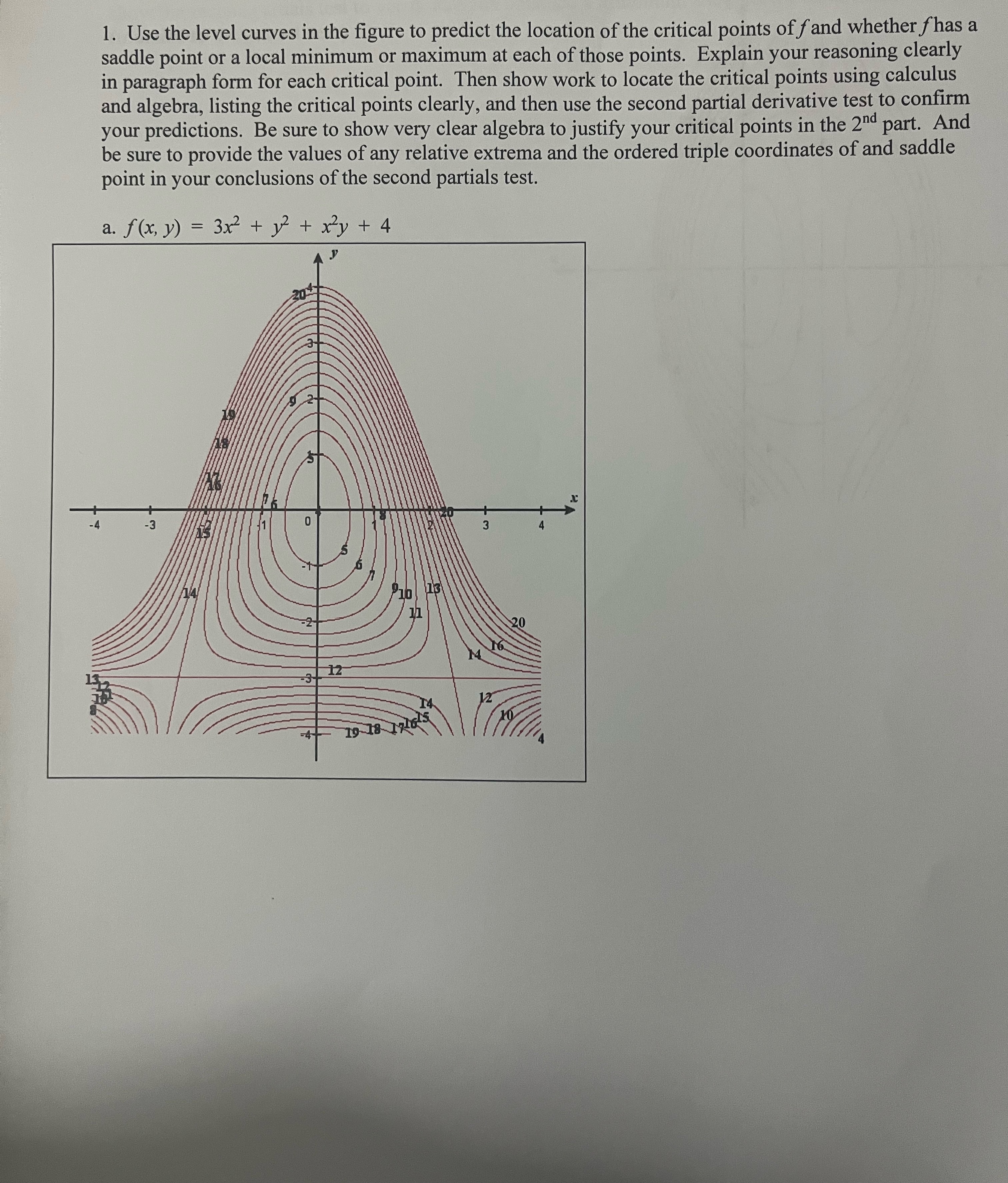 Solved Use the level curves in the figure to predict the | Chegg.com