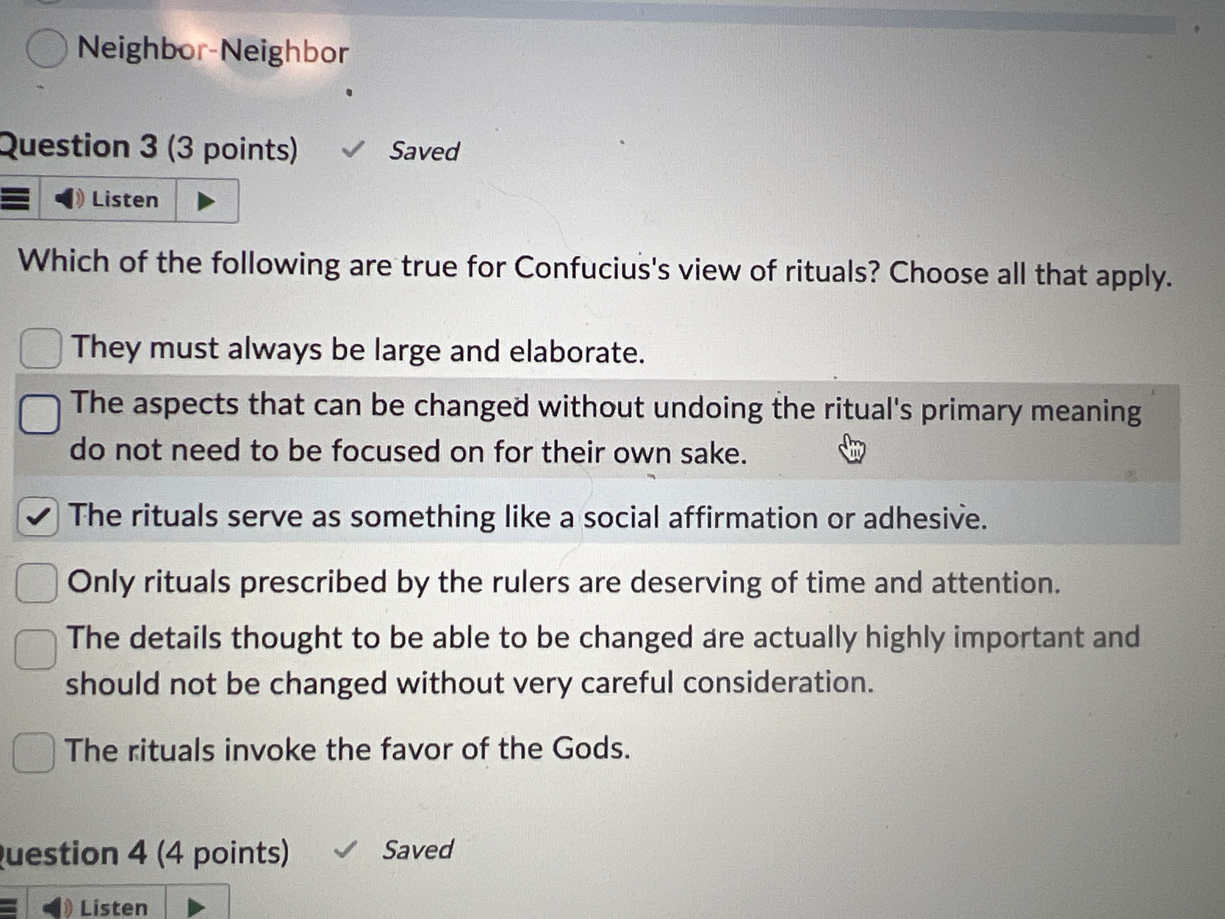 Solved Which of the following are true for Confucius's view | Chegg.com