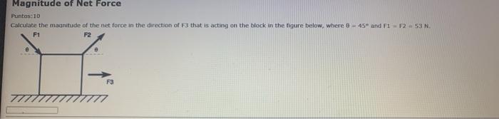 Solved Magnitude of Net Force Puntos: 10 Calculate the | Chegg.com