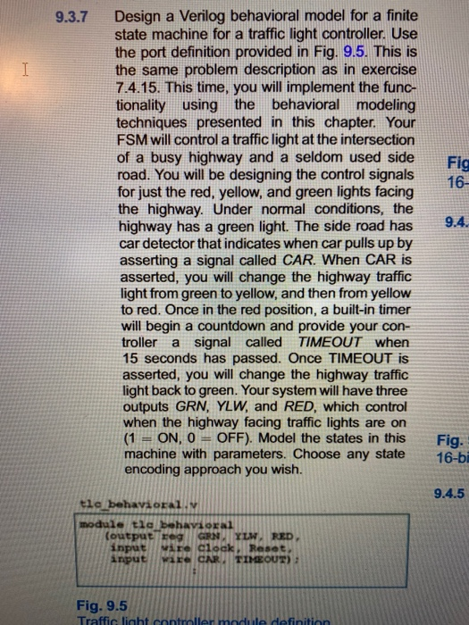 9.3.7 Fig Design a Verilog behavioral model for a | Chegg.com