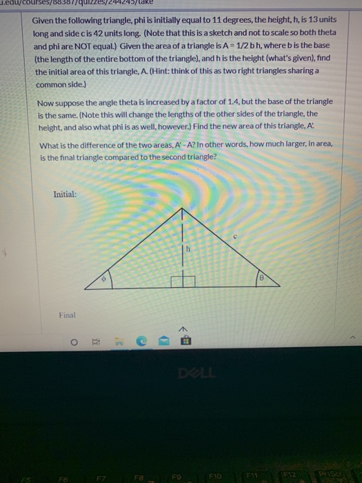 Solved .edu/course Given the following triangle, phi is | Chegg.com