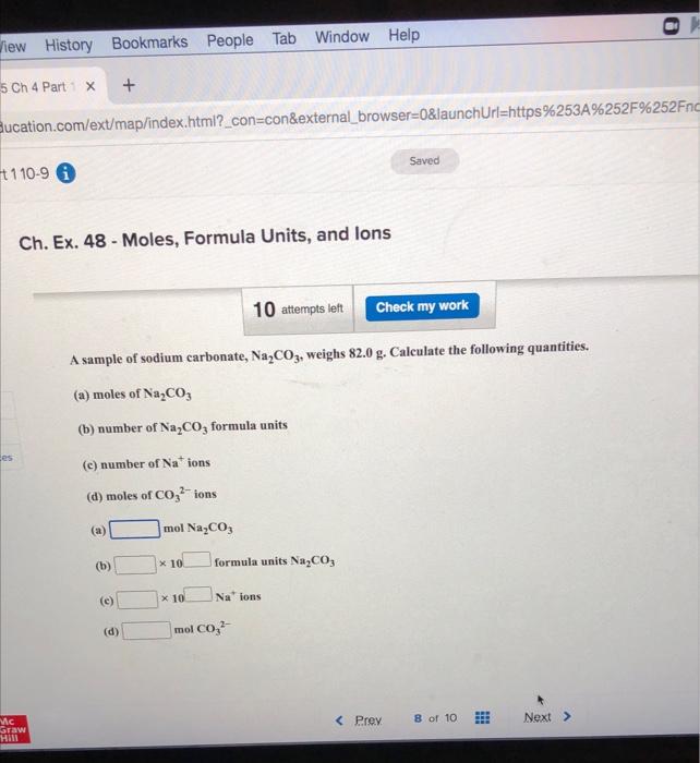 Solved A sample of sodium carbonate, Na2CO3, weighs 82.0 g. | Chegg.com