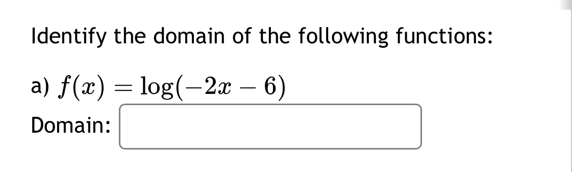 Solved Identify the domain of the following | Chegg.com