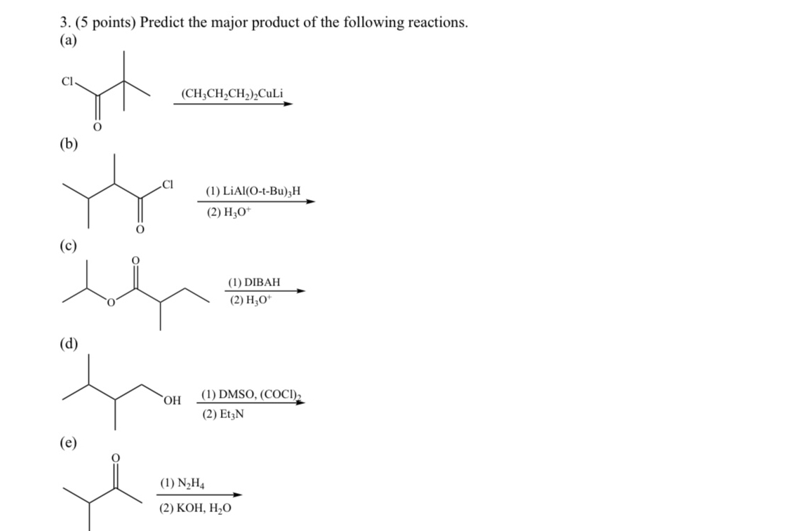 Solved (5 ﻿points) ﻿Predict the major product of the | Chegg.com