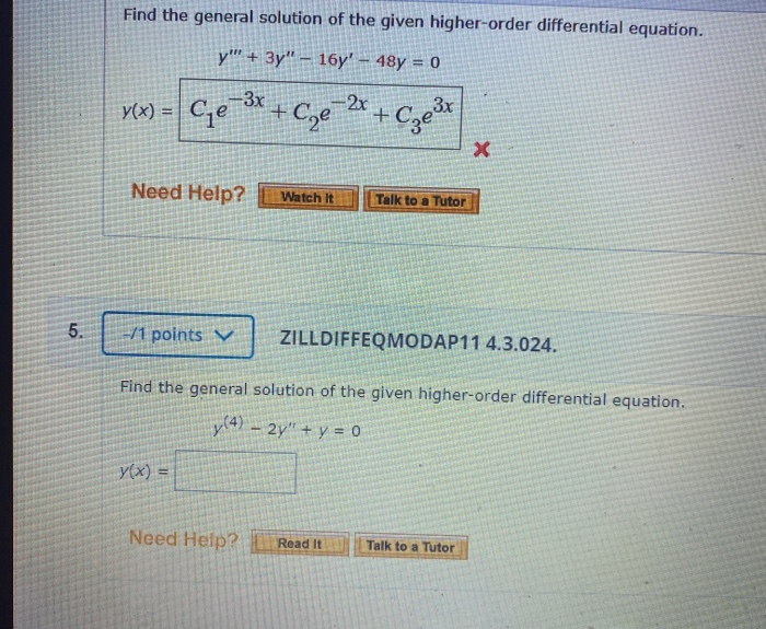 Solved Find the general solution of the given higher-order | Chegg.com