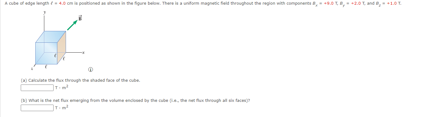 Solved A cube of edge length ℓ = 4.0 ﻿cm is positioned as | Chegg.com