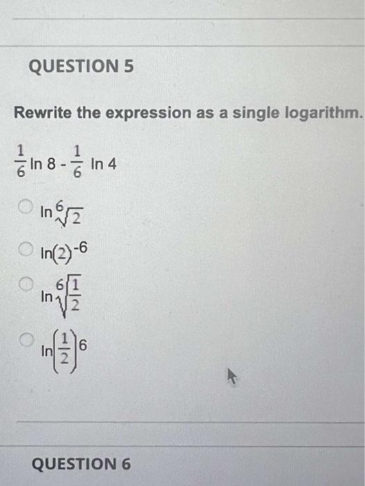 Solved Rewrite the expression as a single logarithm. | Chegg.com