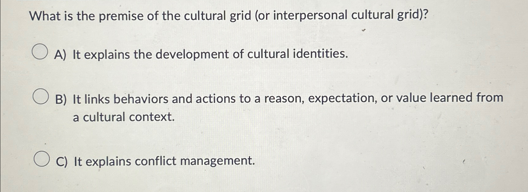Solved What is the premise of the cultural grid (or | Chegg.com