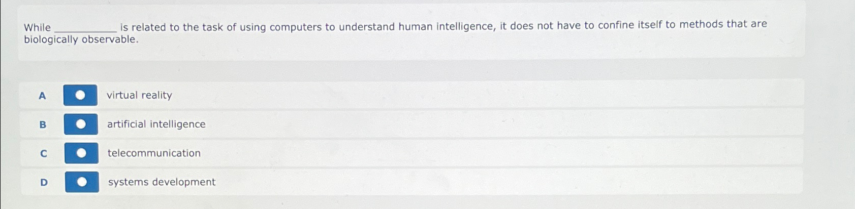 Solved While ﻿is related to the task of using computers to | Chegg.com