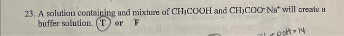Solved A solution contaning and mixture of CH3COOH and | Chegg.com