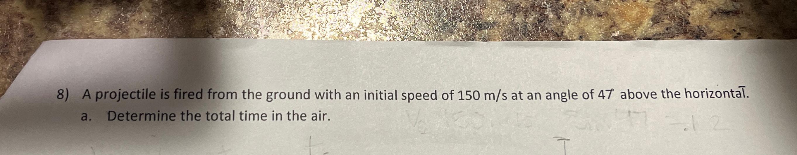 Solved A projectile is fired from the ground with an initial | Chegg.com