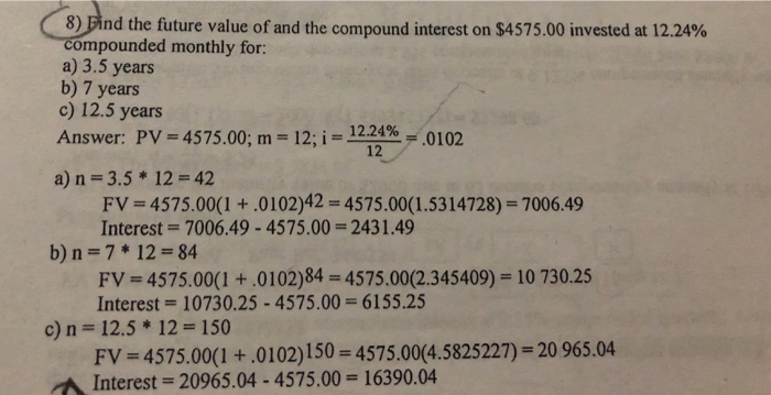 Solved compounded: a) annually b) semi-annually c) quarterly | Chegg.com