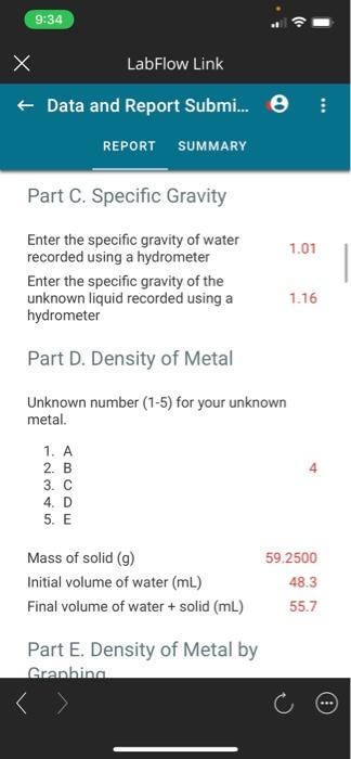 9:34 Х LabFlow Link + Data and Report Submi... 0 | Chegg.com
