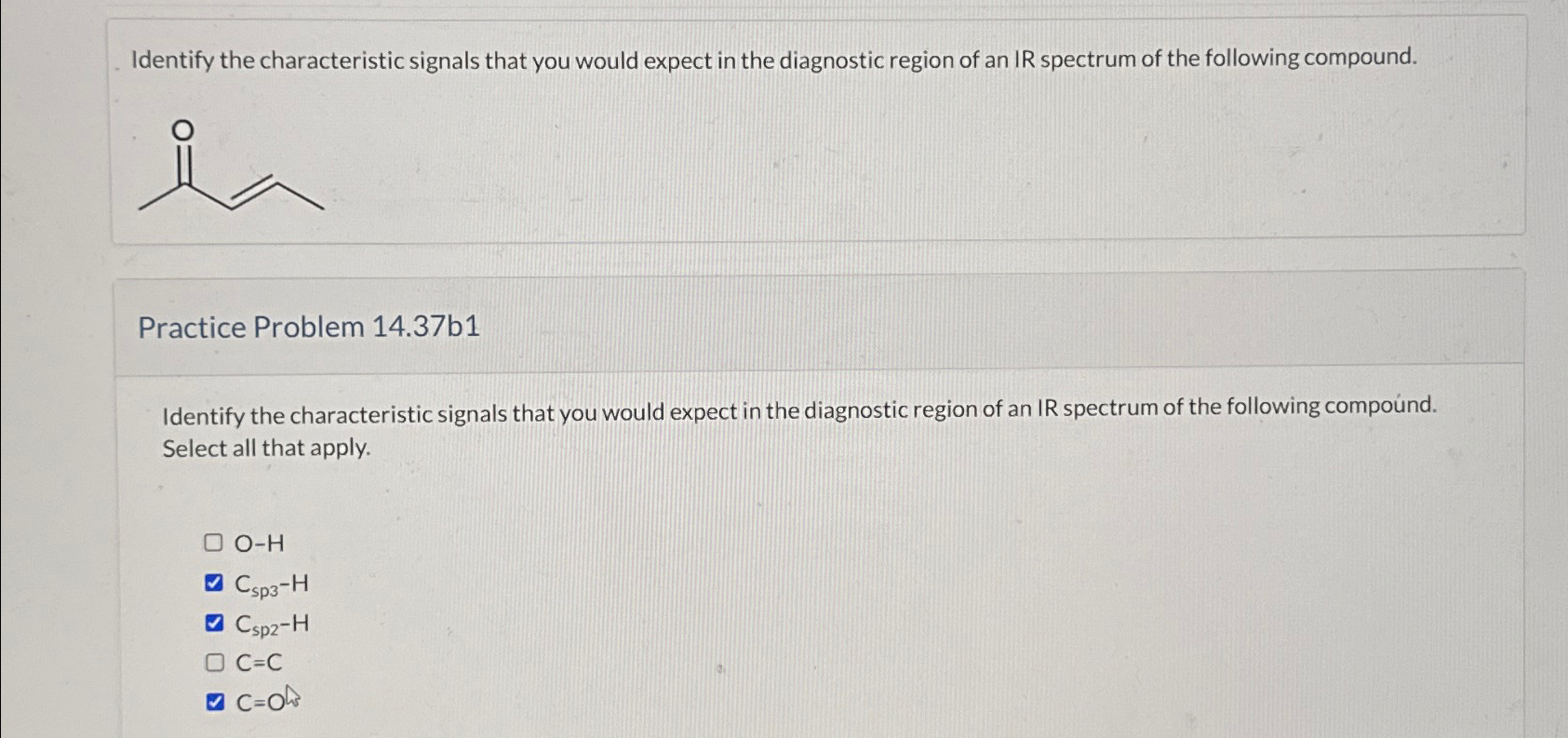 Solved Identify the characteristic signals that you would | Chegg.com