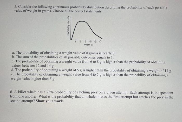 Solved 5. Consider the following continuous probability | Chegg.com