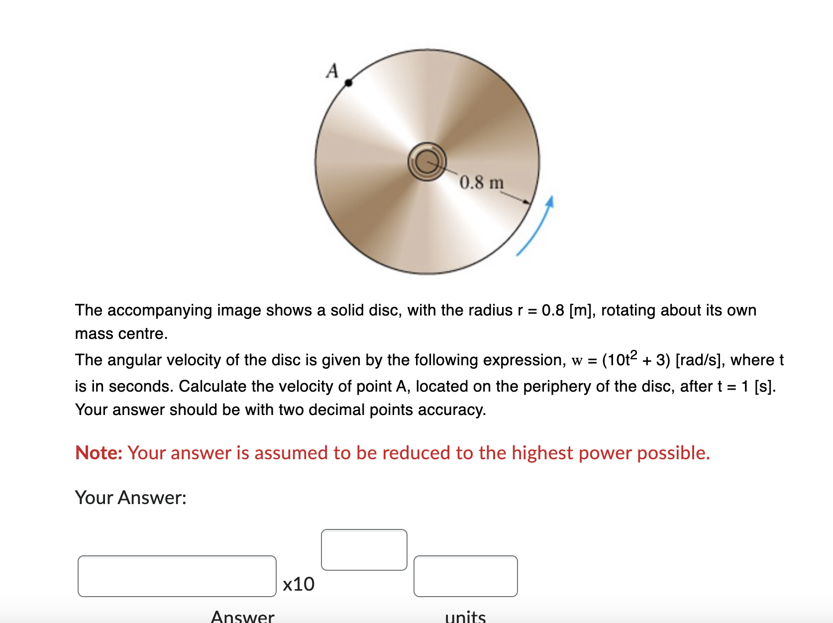 Solved The accompanying image shows a solid disc, with the | Chegg.com