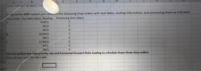 Solved Use the sarllest due date priority rule and | Chegg.com