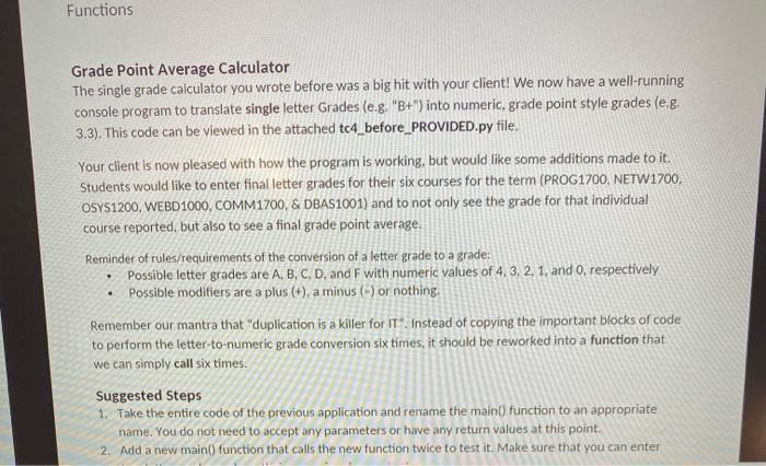Solved Grade Point Average Calculator The single grade | Chegg.com