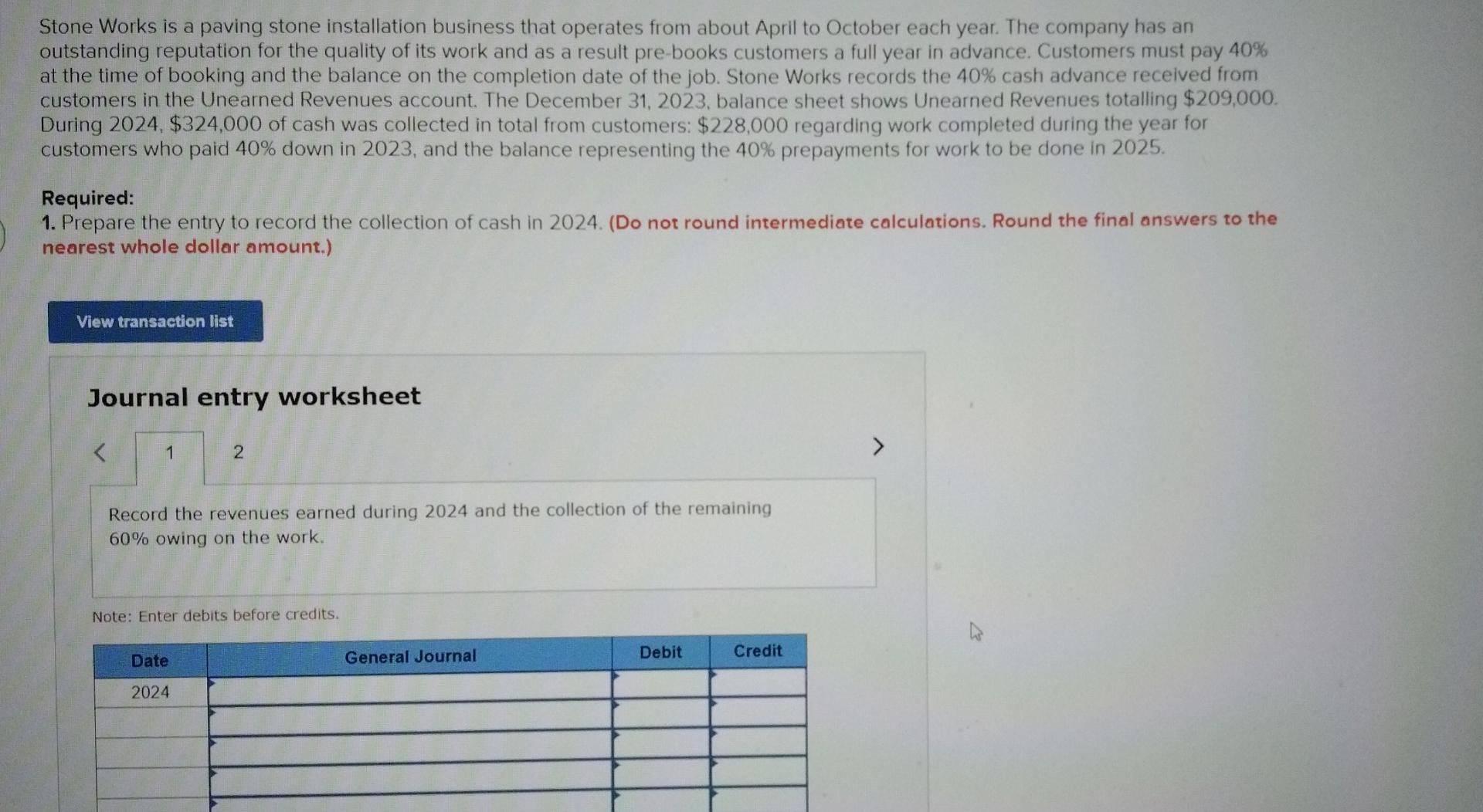 Solved \r\n\r\n\r\n\r\n2. Determine the balance in Unearned | Chegg.com