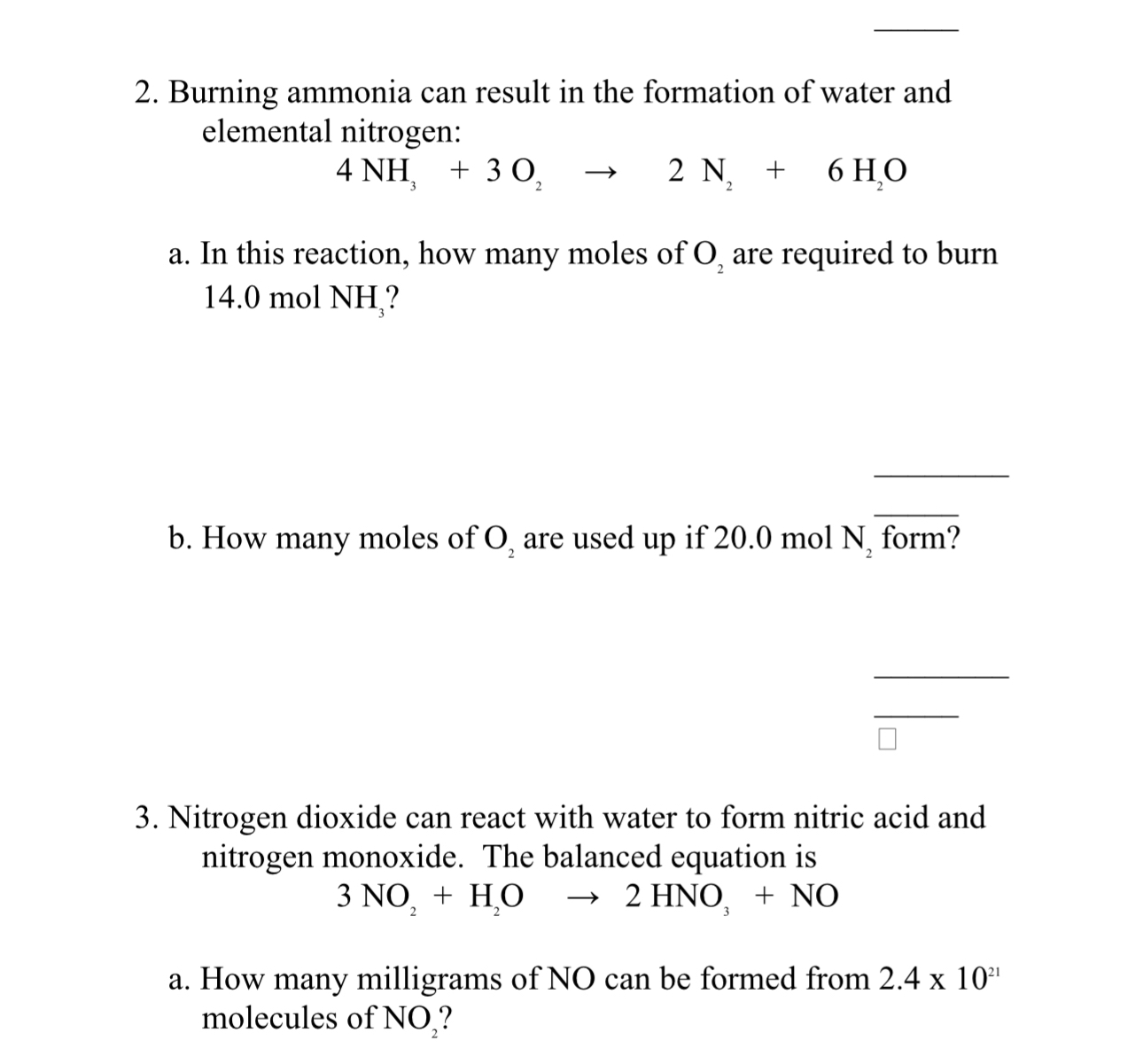Solved Burning ammonia can result in the formation of water | Chegg.com