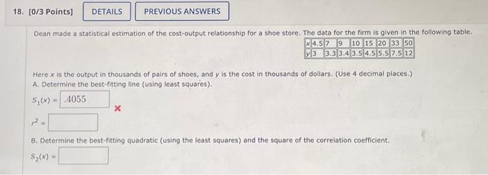 Solved 18. [0/3 Points] DETAILS PREVIOUS ANSWERS Dean made a | Chegg.com