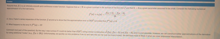 Solved Assume that f(-) is an infinitely smooth and | Chegg.com