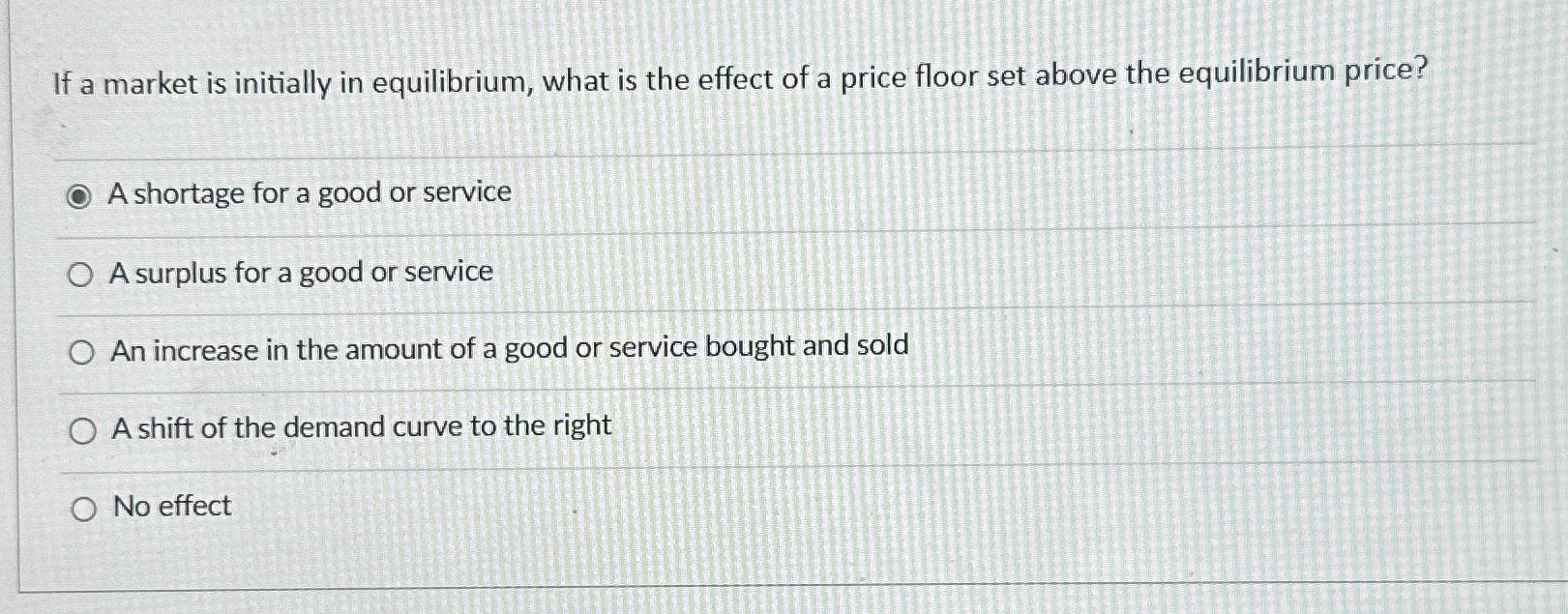 Solved If a market is initially in equilibrium, what is the | Chegg.com