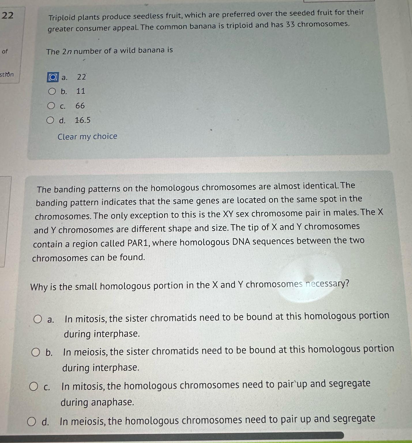 Solved 22Triploid plants produce seedless fruit, which are | Chegg.com