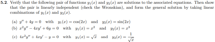 Solved 5.2. ﻿Verify that the following pair of functions | Chegg.com