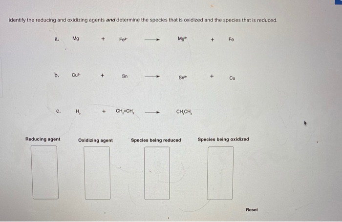 Solved Identify the reducing and oxidizing agents and | Chegg.com