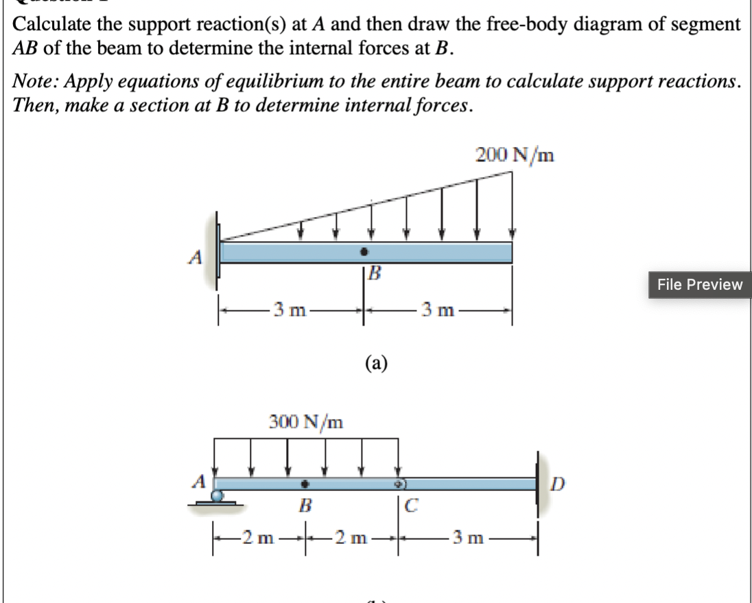 Solved Calculate the support reaction(s) ﻿at \( ﻿A \) ﻿and | Chegg.com
