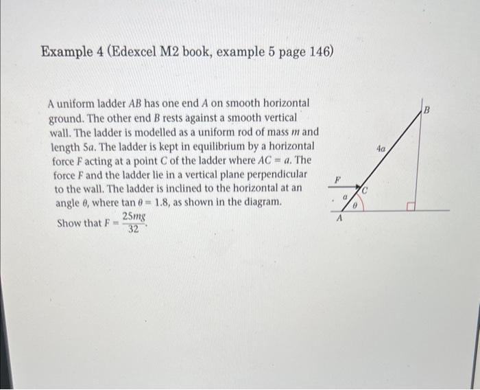 Solved Example 4 (Edexcel M2 book, example 5 page 146) A | Chegg.com