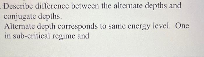 Solved Describe difference between the alternate depths and | Chegg.com