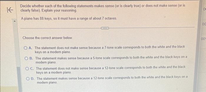 Solved Decide whether each of the following statements makes | Chegg.com
