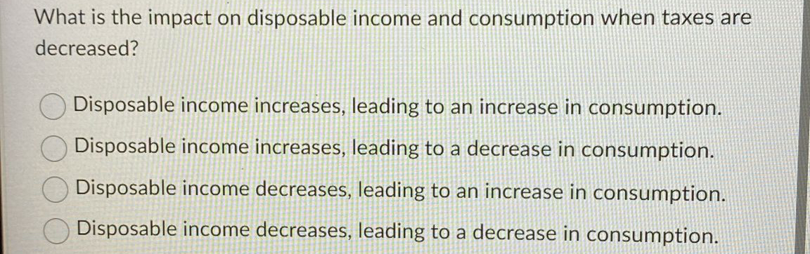 Solved What is the impact on disposable income and | Chegg.com