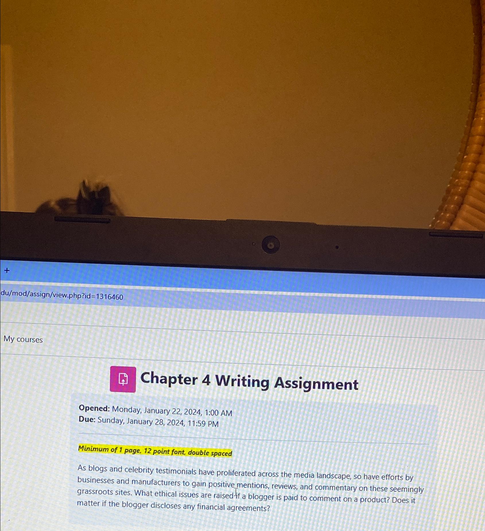 Solved du/mod/assign/view.php?id =1316460My coursesChapter 4 | Chegg.com