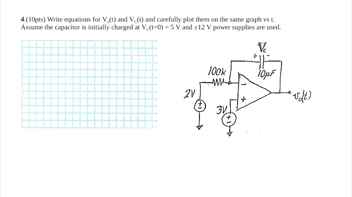 Solved 4.(10pts) ﻿Write equations for Vo(t) ﻿and VC(t) ﻿and | Chegg.com