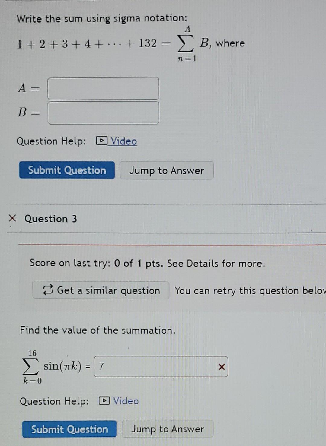 Solved Write the sum using sigma notation: 1+2+3+4+ + 132 | Chegg.com