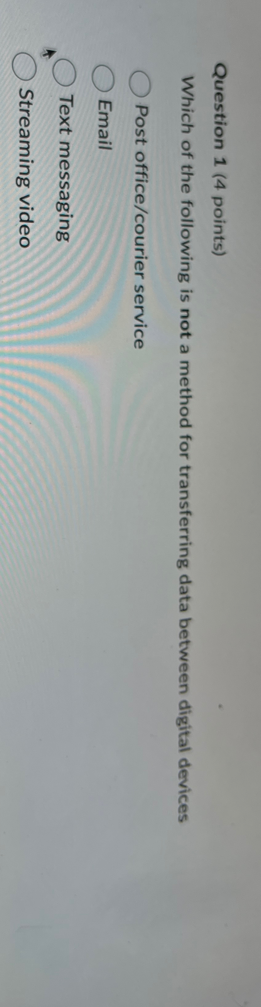 Question 1 (4 ﻿points)Which of the following is not a | Chegg.com