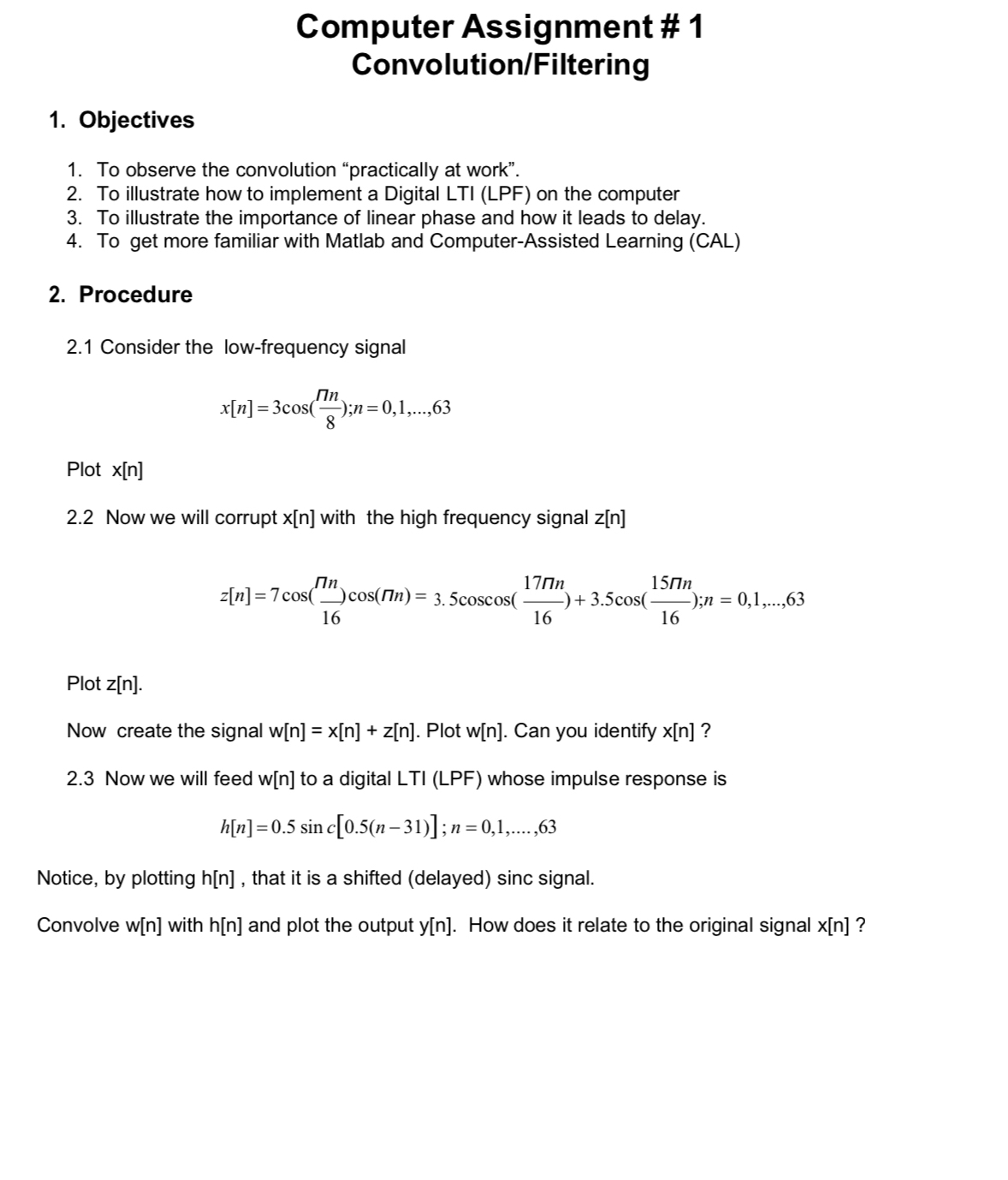 Solved Computer Assignment # 1 | Chegg.com