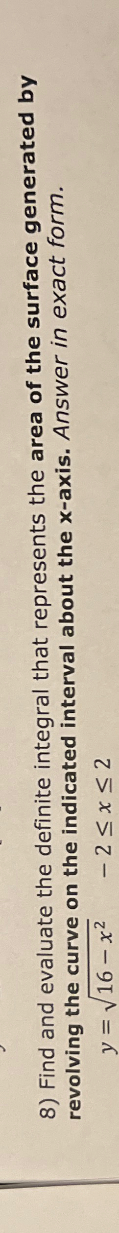 Solved Find and evaluate the definite integral that | Chegg.com