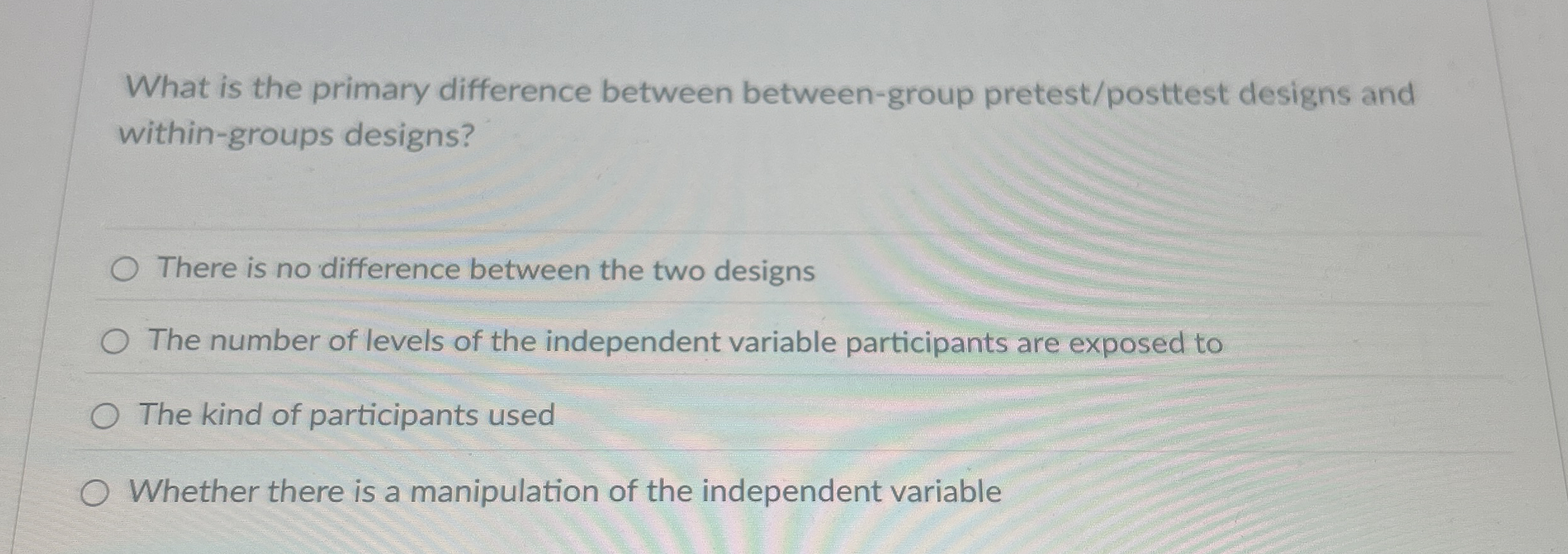 Solved What is the primary difference between between-group | Chegg.com