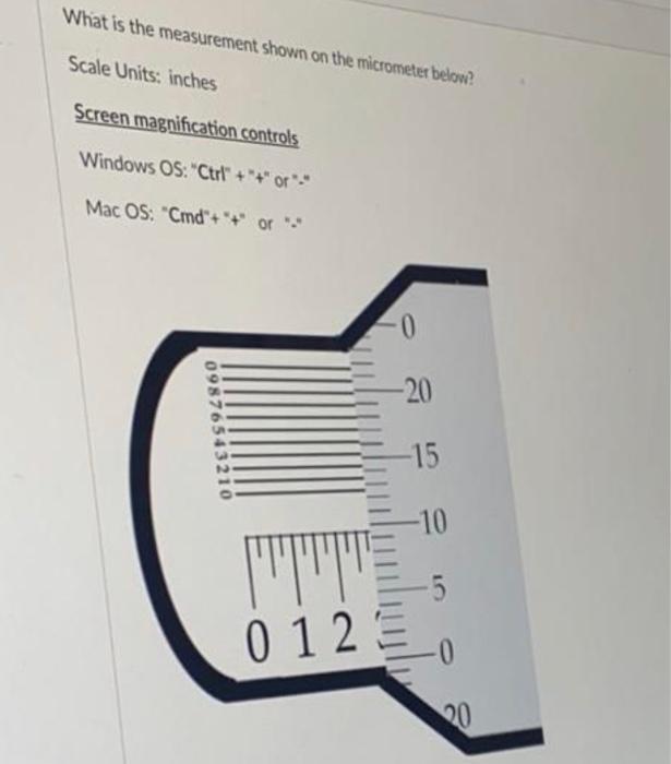 Solved What is the measurement shown on the micrometer | Chegg.com