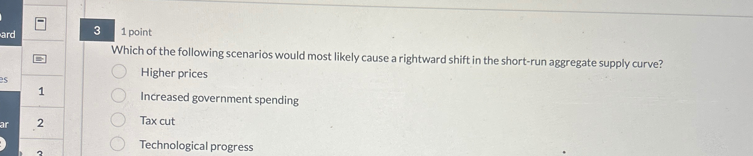 Solved 3 1 ﻿pointWhich of the following scenarios would most | Chegg.com
