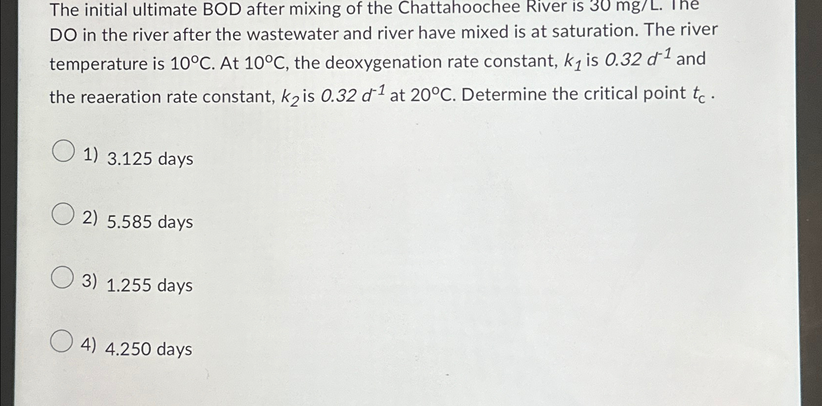 Solved The initial ultimate BOD after mixing of the | Chegg.com