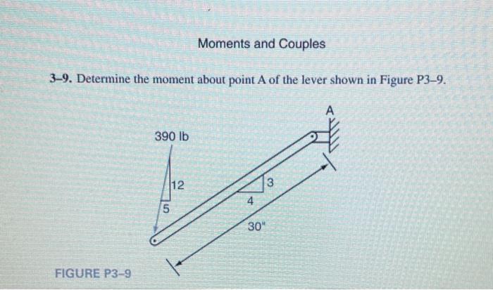 Solved Moments and Couples 3–9. Determine the moment about | Chegg.com