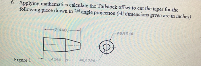 Solved 6. Applying mathematics calculate the Tailstock | Chegg.com